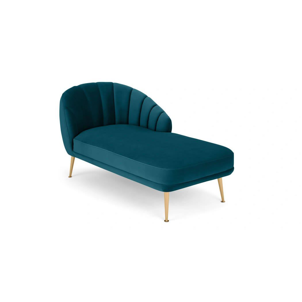 Chaise Longue a la Derecha Primrose - Azul Petróleo | YoloDecoro