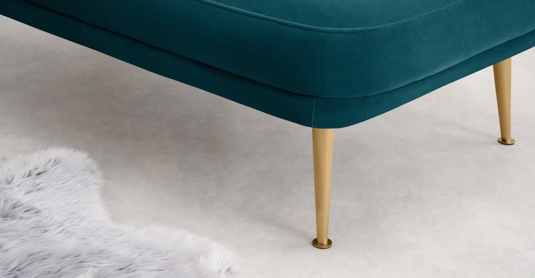 Chaise Longue a la Derecha Primrose - Azul Petróleo | YoloDecoro