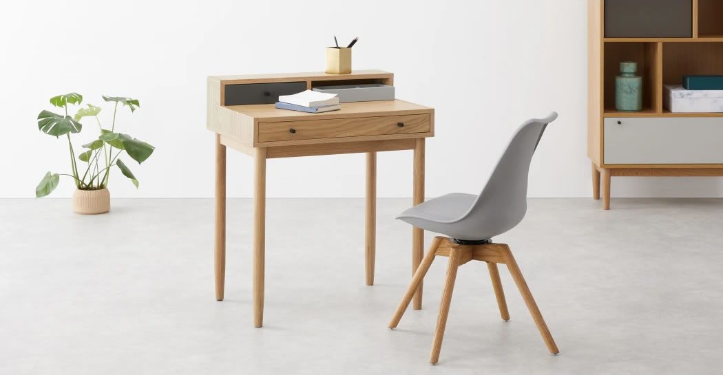 Escritorio Compacto Campton - Roble y Gris | YoloDecoro