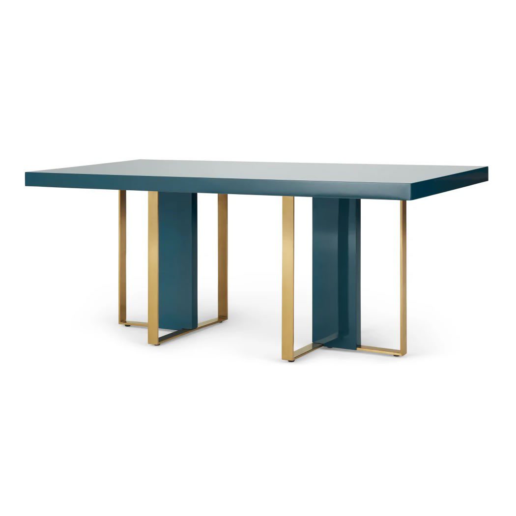 Mesa de Comedor Arpen - Azul Cerceta y Metal | YoloDecoro