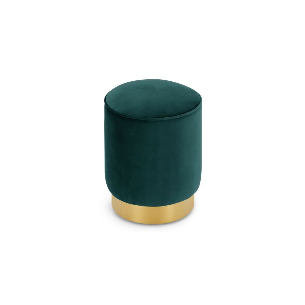 Puf con Base de Acero Inoxidable Hetherington - Azul Mar | YoloDecoro