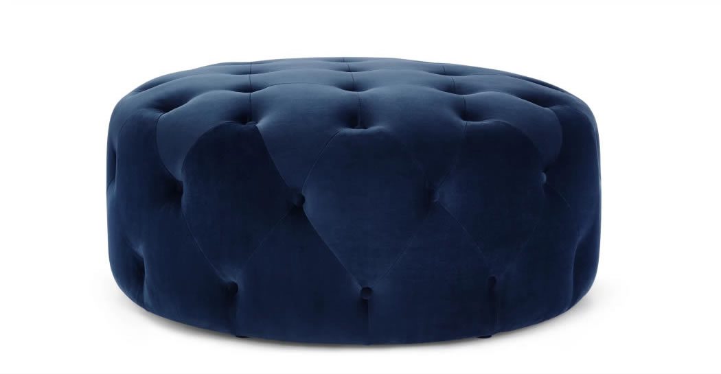 Puf Redondo Grande Hampton - Azul Eléctrico | YoloDecoro
