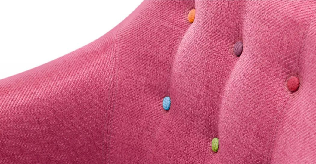 Sofá de 2 Cuerpos Ritchie - Rosa Chicle con Botones de Colores | YoloDecoro