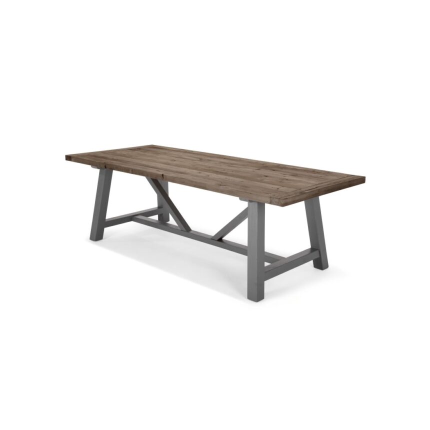 Mesa de Comedor Extra Grande Iona - Madera de Pino y Gris | YoloDecoro
