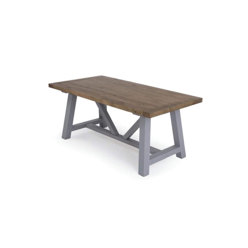 Mesa de Comedor Iona - Madera de Pino y Gris Guijarro | YoloDecoro